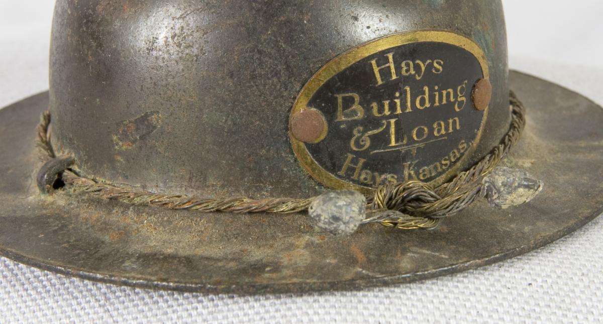 SOLD Archive Area-- Doughboy Campaign Hat Bank Hays Building & Loan